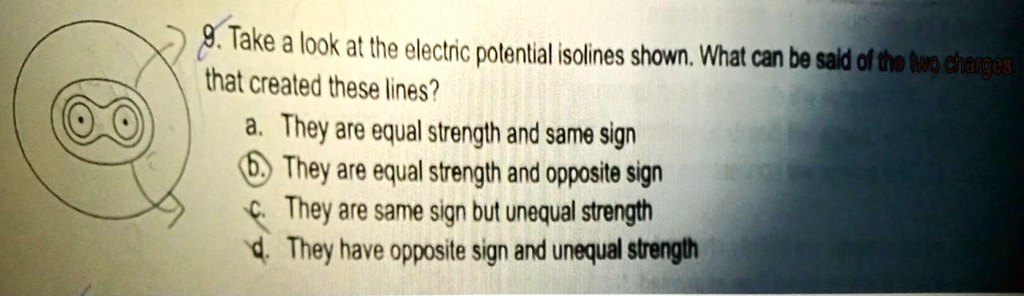 9. Take a look at the electric potential isolines shown. What can be ...