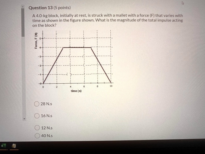 SOLVED: Question 13 (5 points) A 4.0-kg block, initially at rest, is ... SOLVED: Question 13 (5 points) A 4.0-kg block, initially at rest, is ...