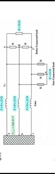 SOLVED: In the figure above, two balanced 3-phase delta and star ...