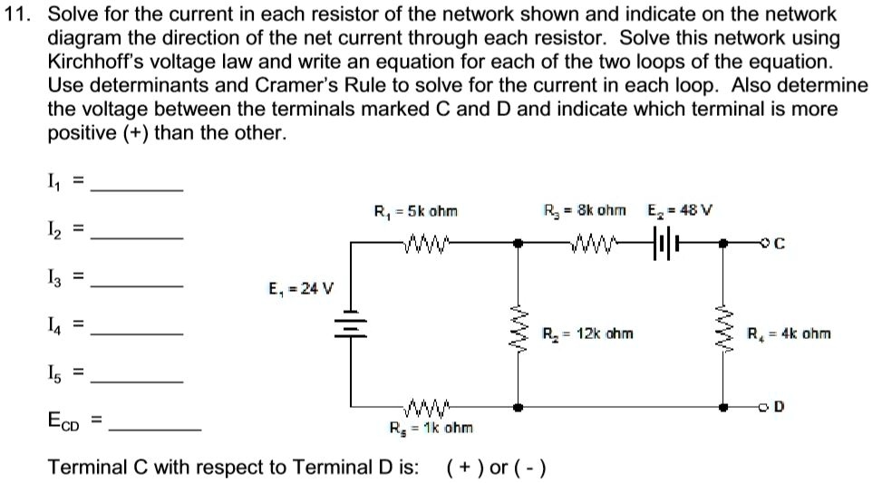 VIDEO solution: Solve for the current in each resistor of the network ...