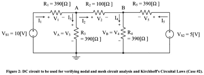 SOLVED: For the circuit shown in Figure 2, compute all mesh currents using mesh analysis, and ...