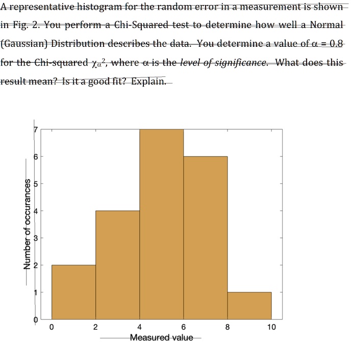 SOLVED: A representative histogram for the random error in a ...