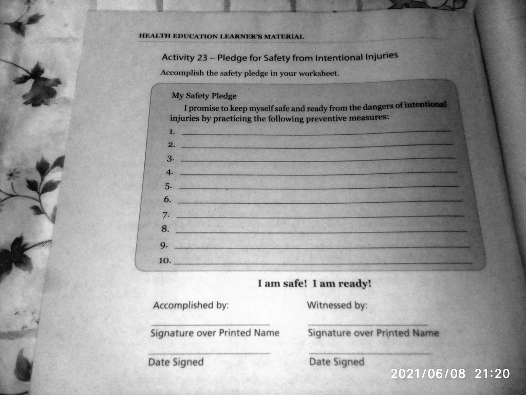 SOLVED: pa sagot thanks sana po matulungan nyo ko HEALTH EDUCATION ...