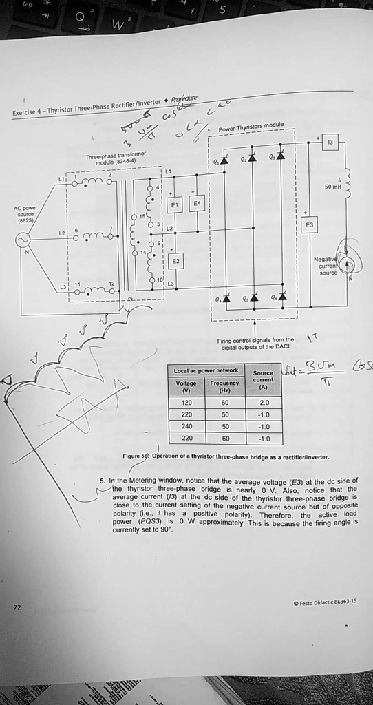SOLVED: principle and calculations of this circuit Three-phase ...