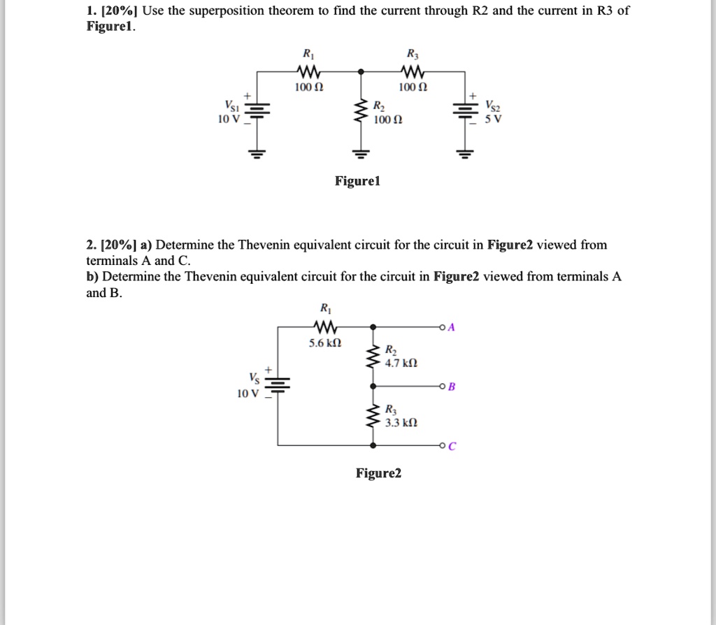 20 use the superposition theorem to find the current through r2 and the current in r3 of figure1 ...
