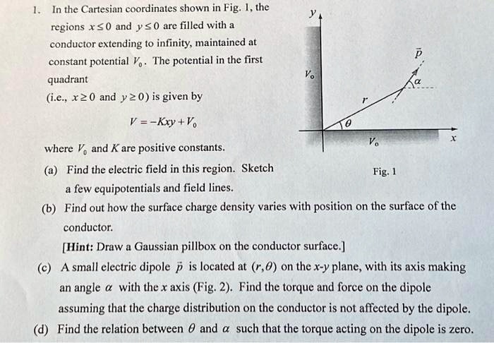 [GET ANSWER] 1. In the Cartesian coordinates shown in Fig. 1, the ...