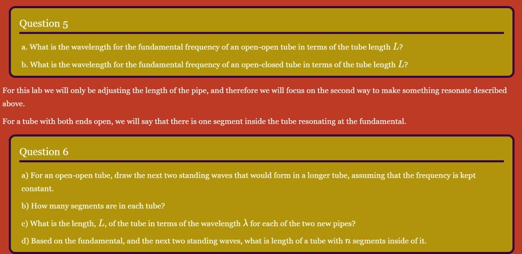 SOLVED:Question 5 What is the wavelength for the fundamental frequency ...