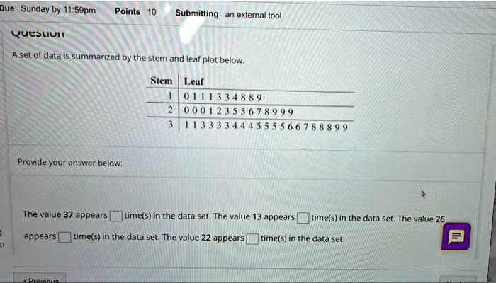 Due Sunday by 11:59pm Points 10 Submitting an external tool Question A ...
