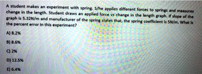 SOLVED: A student makes a experiment with change spring; S/he applles ...