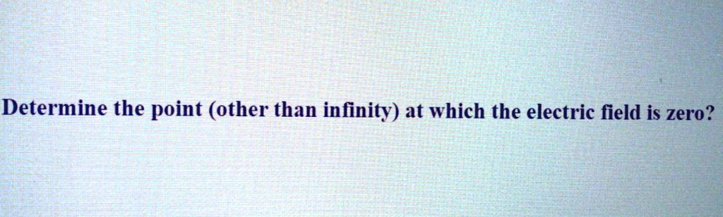 SOLVED: Determine the point (other than infinity) at which the electric ...