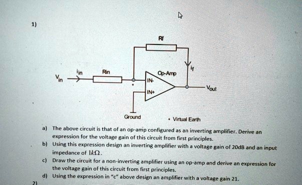 SOLVED: R Rin apry-dp Ground Virtual Earth a) The above circuit is that ...