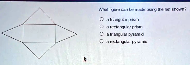 SOLVED: What figure can be made using the net shown? triangular prism a ...