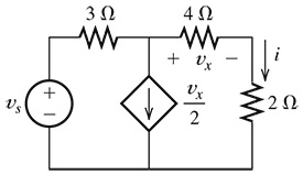 SOLVED: The circuit shown in (Figure 1) contains a voltage-controlled current source. Suppose i ...