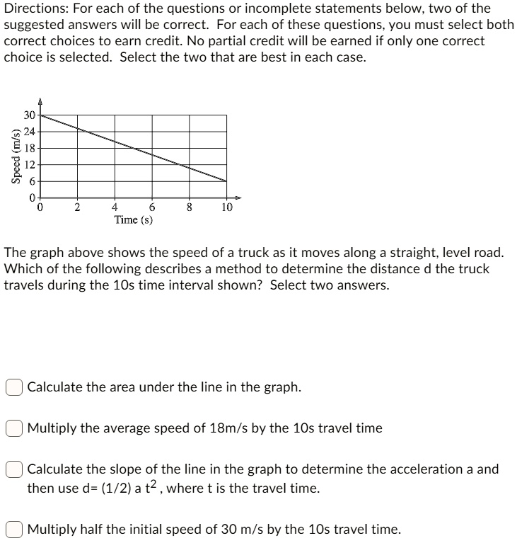 SOLVED: Directions: For each of the questions or incomplete statements ...