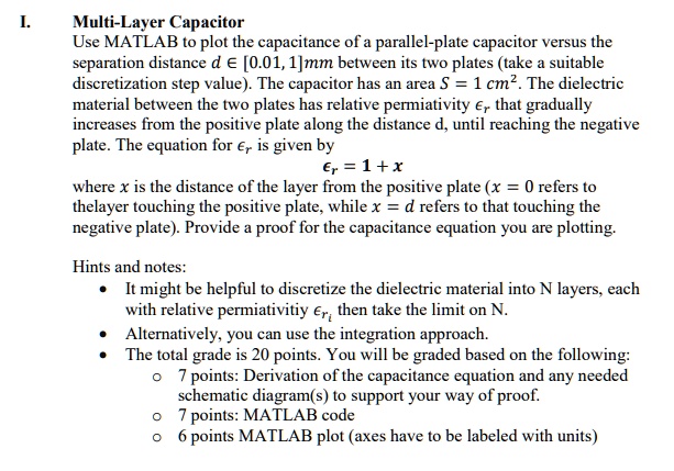 Multi Layer Capacitor Using Matlab To Plot Capacitance Use Matlab To 2062