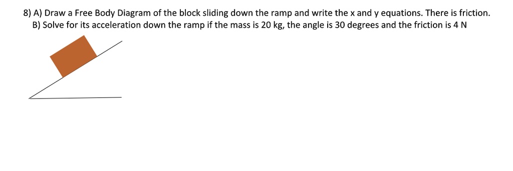 8 a draw a free body diagram of the block sliding down the ramp and ...