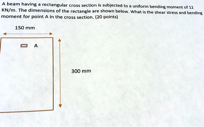 SOLVED: A beam having a rectangular cross section is subjected to a ...