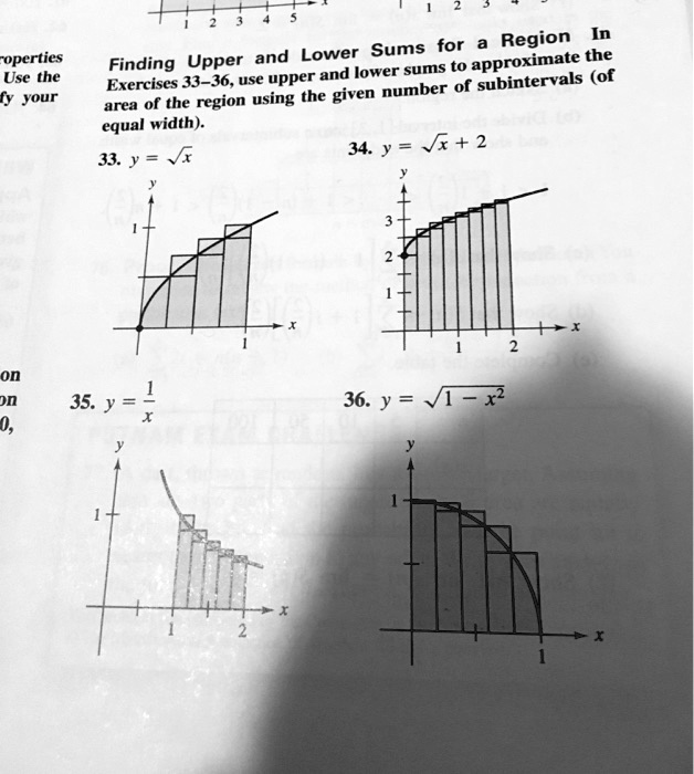 SOLVED: Region In Sums for Finding Upper and Lower Approximations - Exercises 33-36: Use upper ...