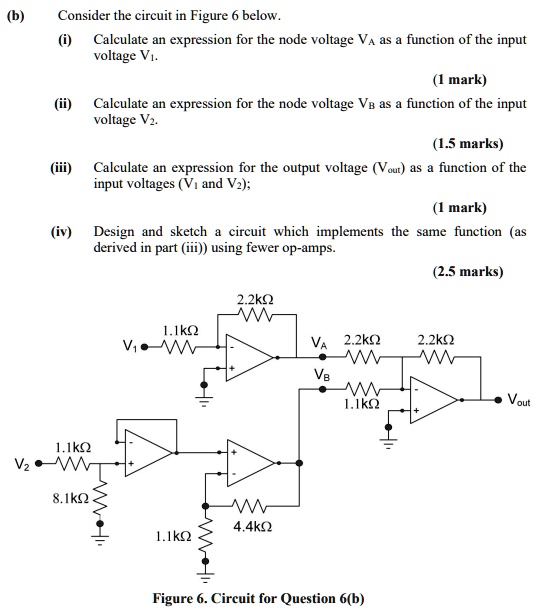 SOLVED: Consider the circuit in Figure 6 below. (i) Calculate an expression for the node voltage ...