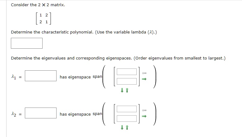 Solvedconsider The X2 Matrix Determine The Characteristic Polynomial Use The Variable Lambda