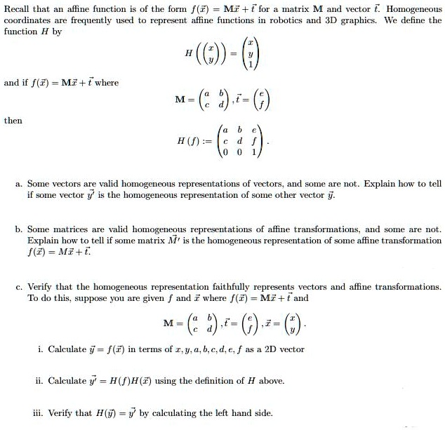 Recall that an afline function is of the form ff mz f for...