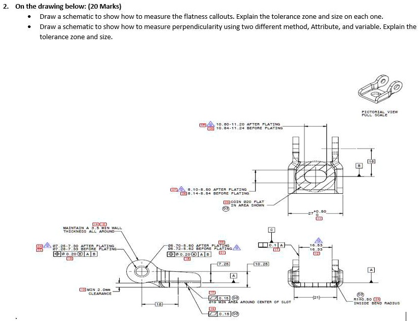 2. On the drawing below: (20 Marks) Draw a schematic to show how to ...