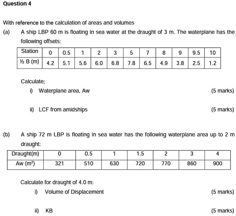 question 4 with reference to the calculation of areas and volumes a a ...