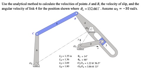 SOLVED: Use the analytical method to calculate the velocities of points A and B, the velocity of ...