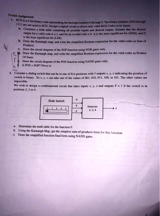SOLVED: Prelab Assignment The least significant bit (LSB) is the least ...