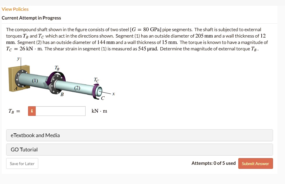 SOLVED: The compound shaft shown in the figure consists of two steel [G ...