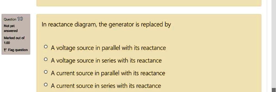 SOLVED: In the reactance diagram, the generator is replaced by a ...