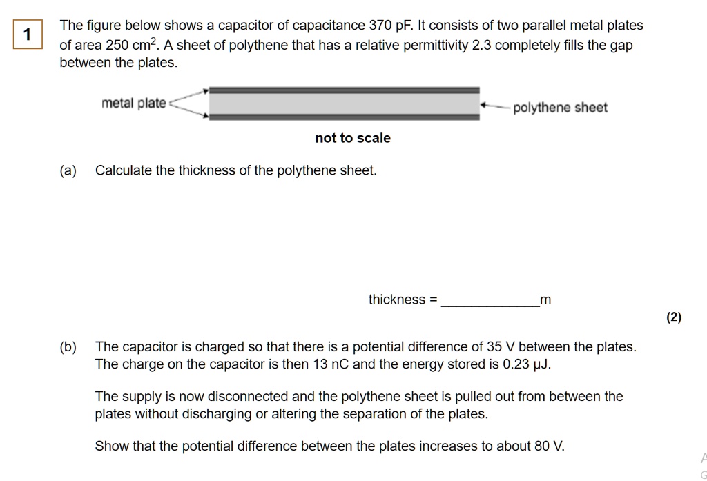 SOLVED: In great details The figure below shows a capacitor of ...
