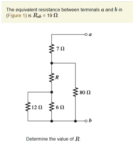 SOLVED: The equivalent resistance between terminals a and b in Figure 1 is Rab = 192. Determine ...