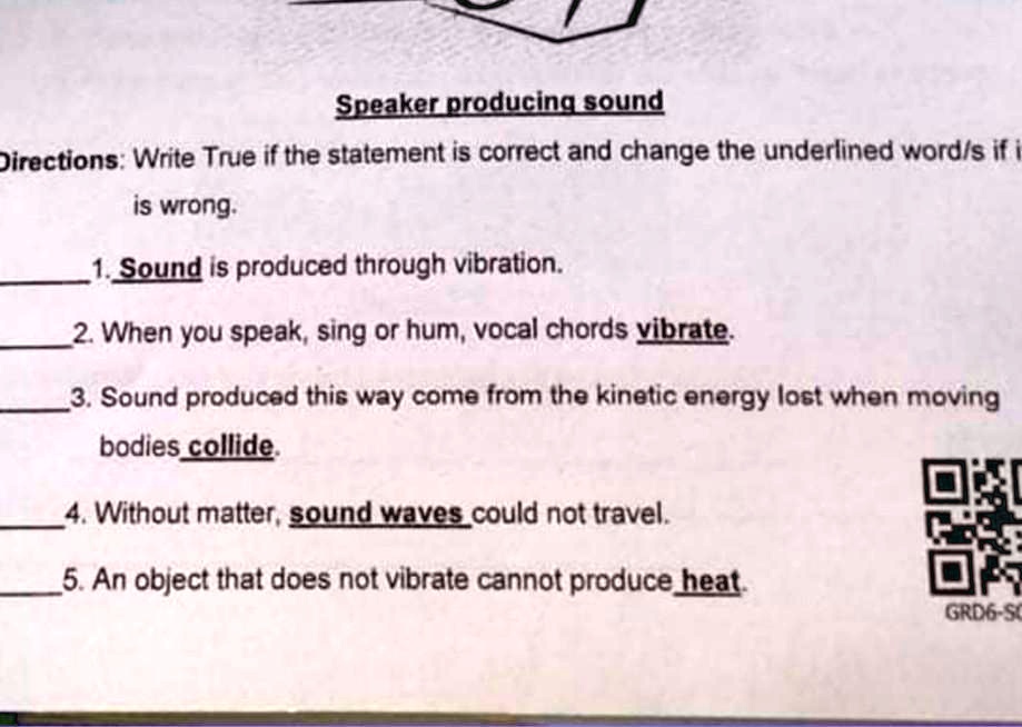 SOLVED: Direction: Write True if the statement is correct and change ...