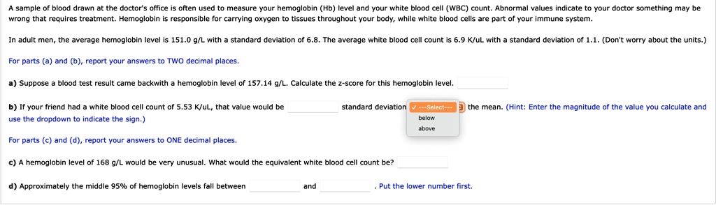 SOLVED: sample or bloco drawn the doctor' 5 office often used measure ...