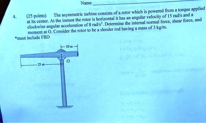 SOLVED: The asymmetric turbine consists of a rotor which is powered ...