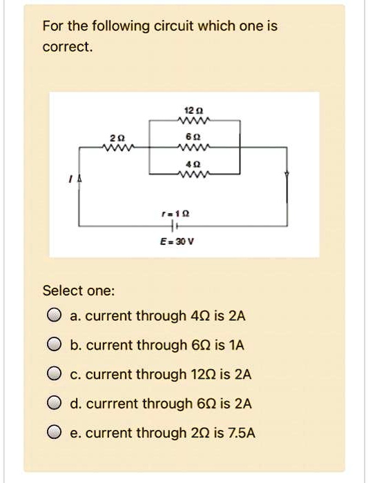 Solved For The Following Circuit Which One Is Correct 12 N Wv 6 0 M Mw 010 E Dv Select One A 