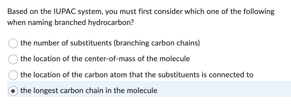 Based on the IUPAC system, you must first consider which one of the ...