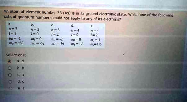 SOLVED: Sais tor Ofrelement number 33 (As) I5 In its ground electronic ...