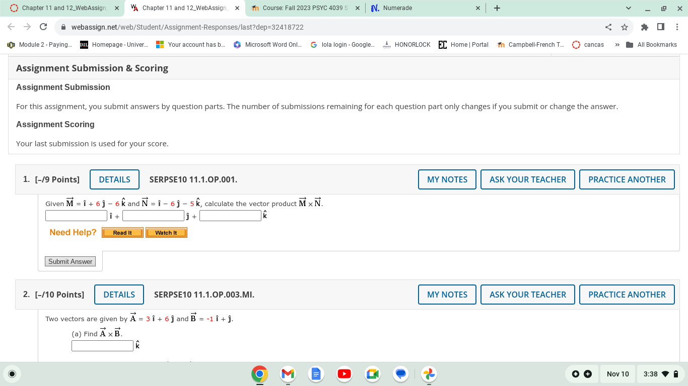 Chapter 11 and 12WebAssign Chapter 11 and 12WebAssign. Th...
