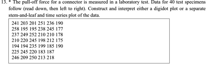 13 the pull off force for connector is measured in laboratory test data ...