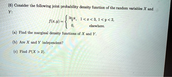 consider the following joint probability density function of the random ...