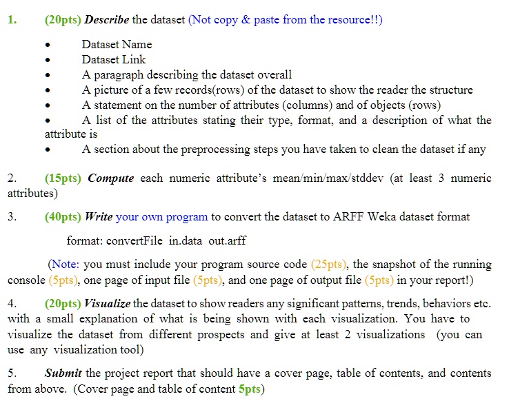 Solved Texts 1 20pts Describe The Dataset Not Copy Paste From The Resource Dataset Name