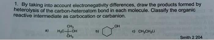 SOLVED: PLEASE EXPLAIN classification of carbocations and carbanions. 1 ...