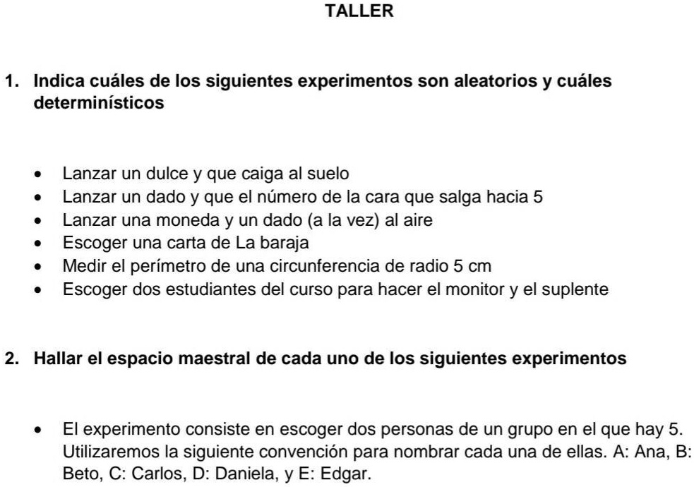 SOLVED: por favor necesito su ayuda TALLER 1 Indica cuáles de los ...