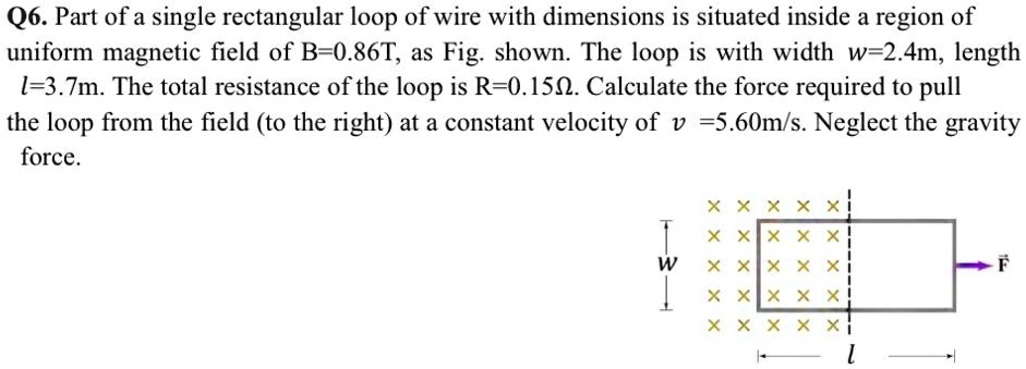 SOLVED: Q6. Part of a single rectangular loop of wire with dimensions is situated inside a ...