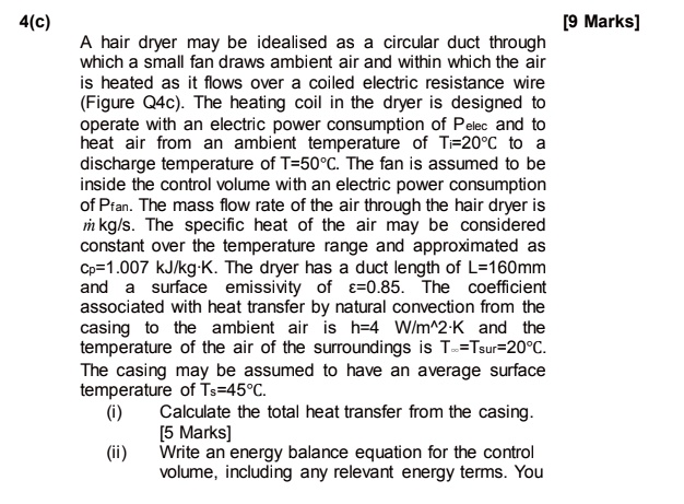 SOLVED: A hair dryer may be idealized as a circular duct through which ...