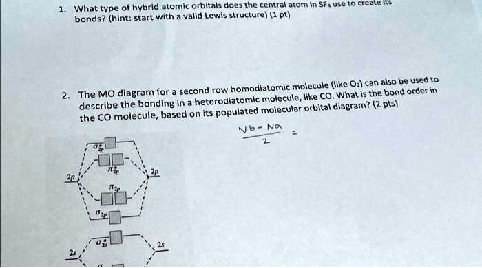 SOLVED: Texts: 1. What type of hybrid atomic orbitals does the central ...