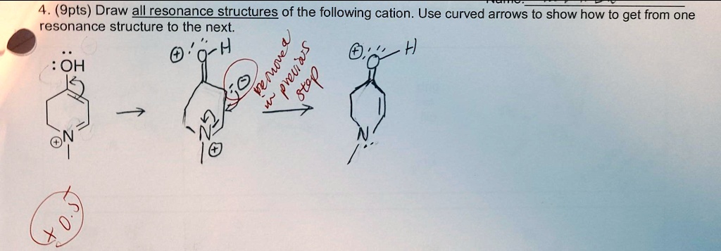 Solved Draw All Resonance Structures Of The Following Cation Use