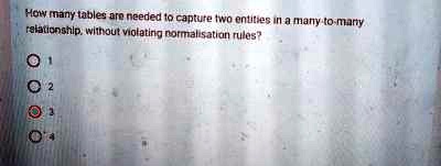 How many tables are needed to capture two entities in a many-to-many ...